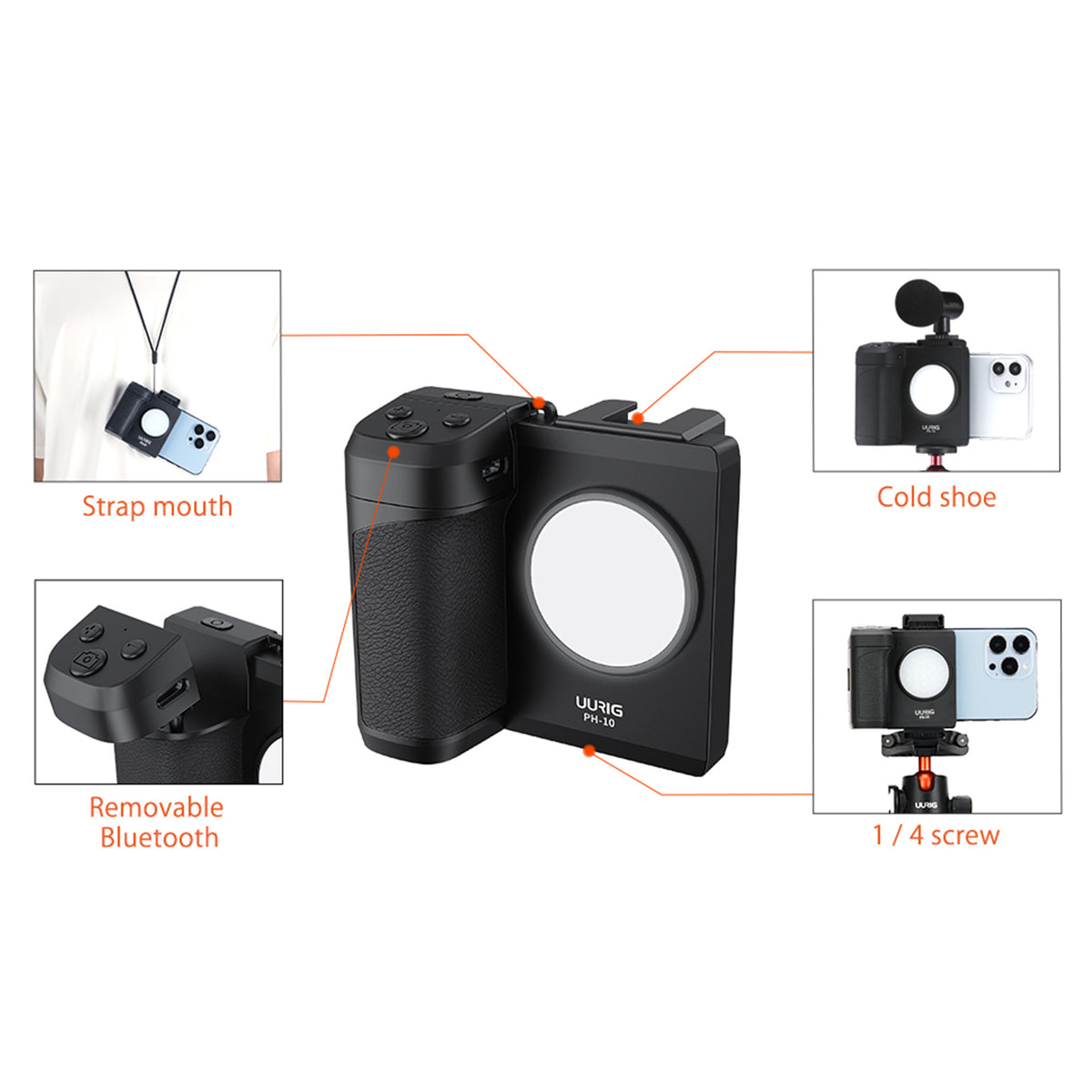 Handheld Phone Grip with Fill Light – URBANSHAK